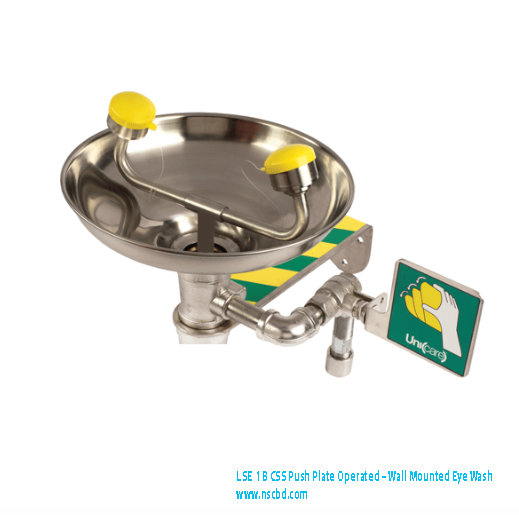 LSE 1 B CSS Push Plate Operated – Wall Mounted Eye Wash